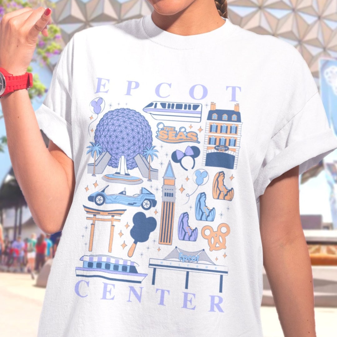 Epcot Center Park Icons T-shirt - Etsy