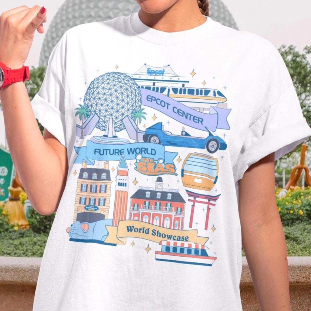 Epcot Center Landmarks T-shirt - Etsy