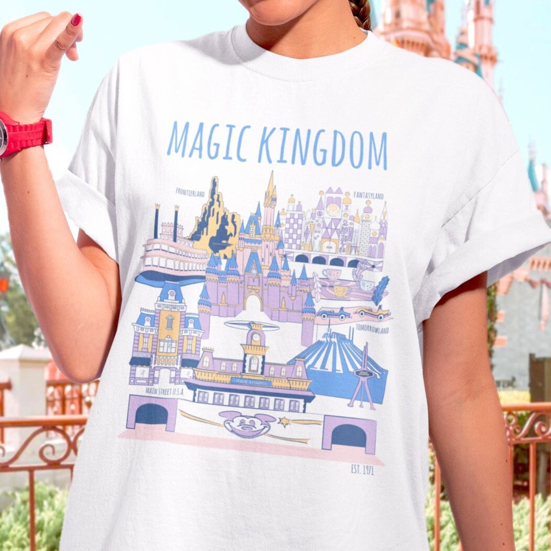 Magic Kingdom Map Illustration T-shirt - Etsy