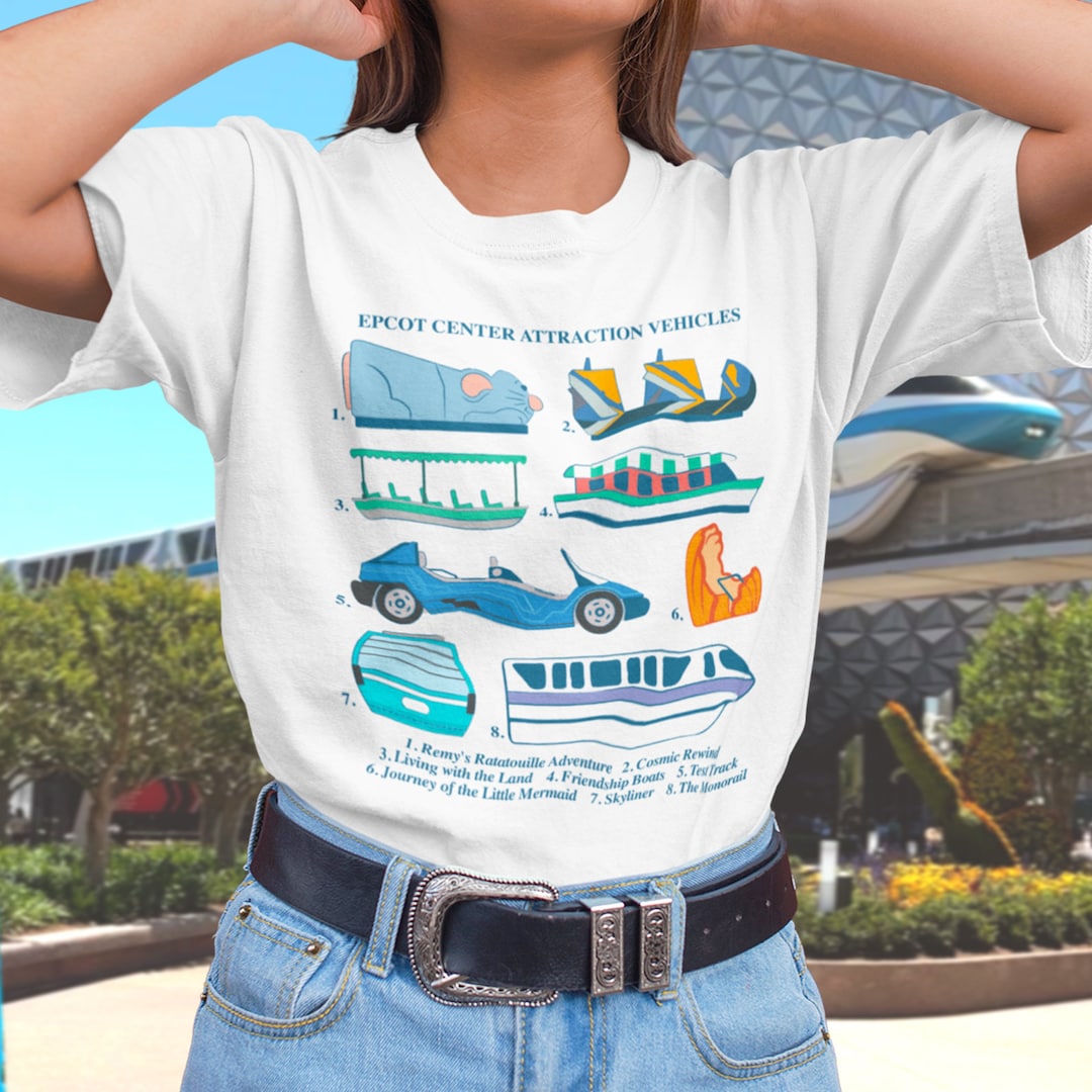 Epcot Center Attraction Vehicles T-shirt - Etsy