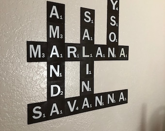 6x6 Metal Scrabble Wall Tiles Scrabble Tiles Scrabble Letters Scrabble ...