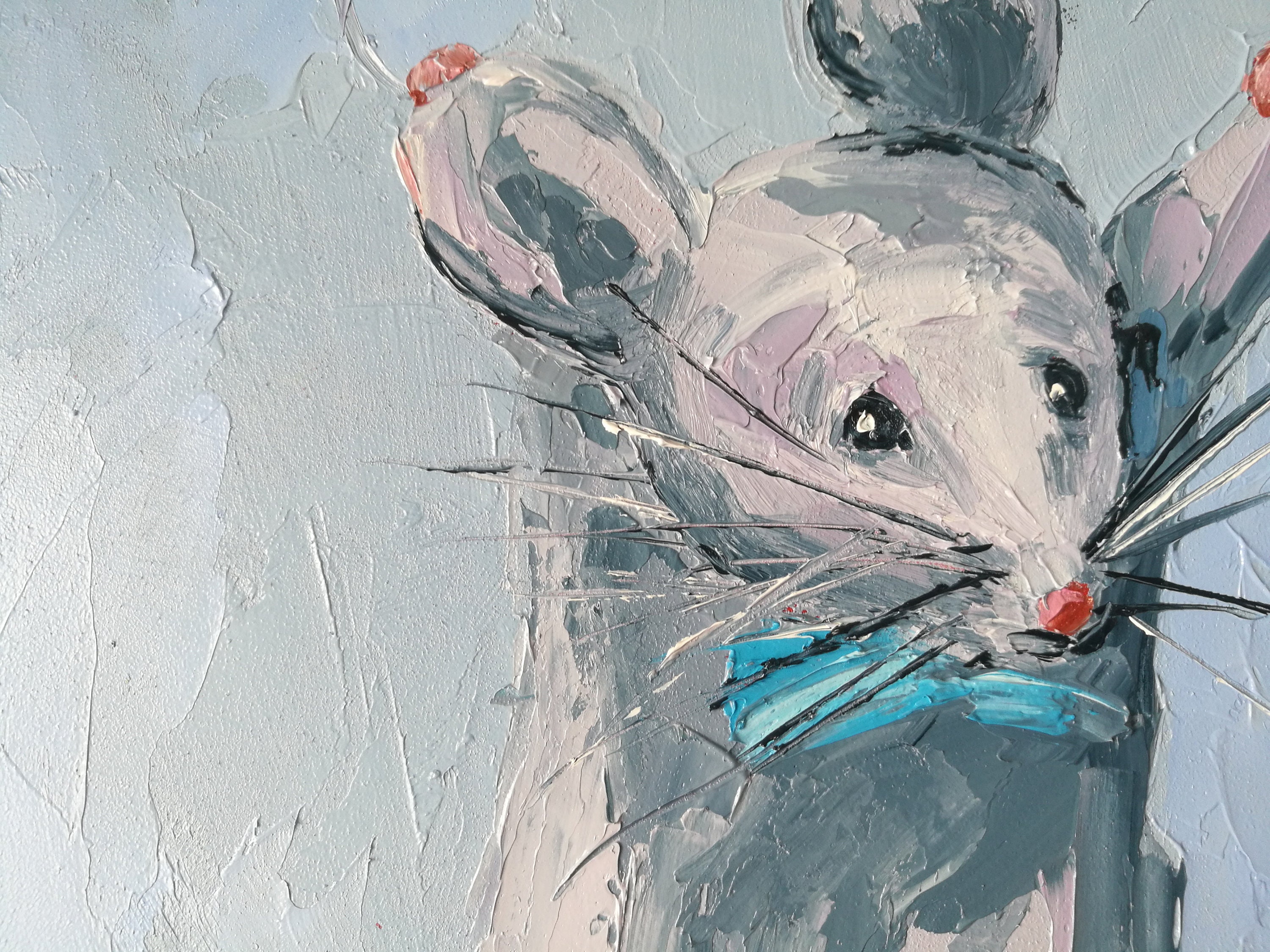 Mouse Painting Original Art Mouse Wall Art Cartoon Animal | Etsy