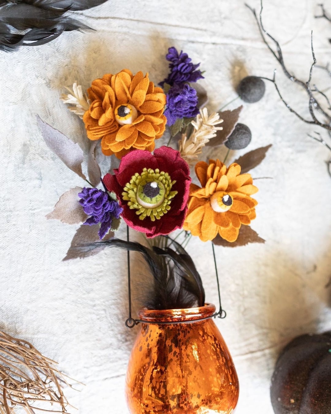 Halloween Flower Bouquet Flowers With Eyes - Etsy
