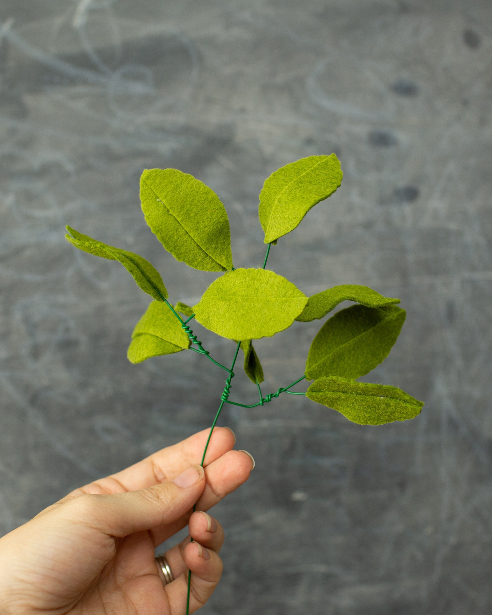 Foliage Leaf Bouquet Felt Flower Stem Create your own Wedding Bouquet ...