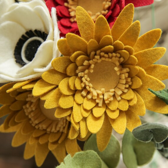 Gerber Daisy Felt Flower Stem - Etsy