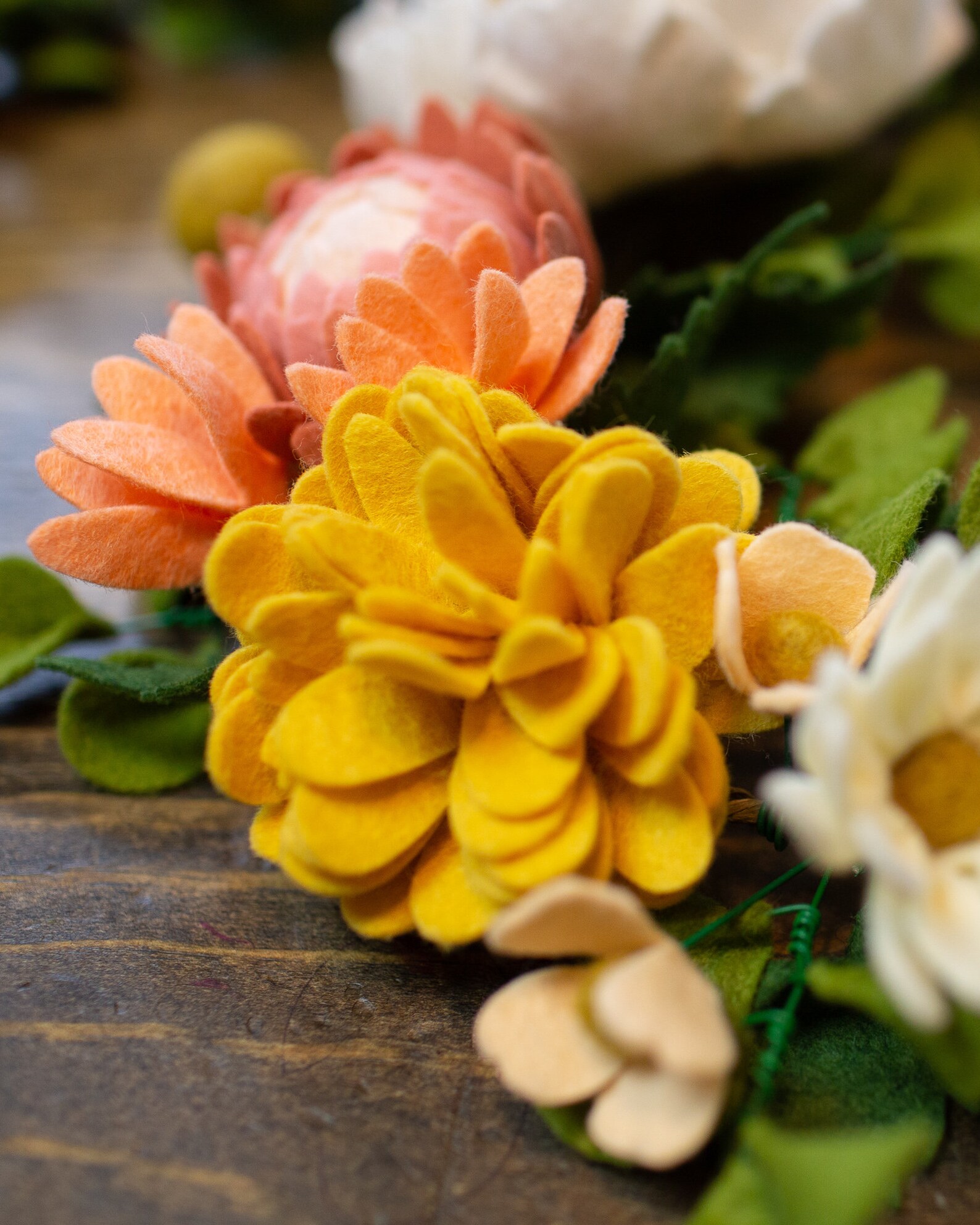 Rose Daisy Azalea Poppy Garland Felt Flowers - Etsy