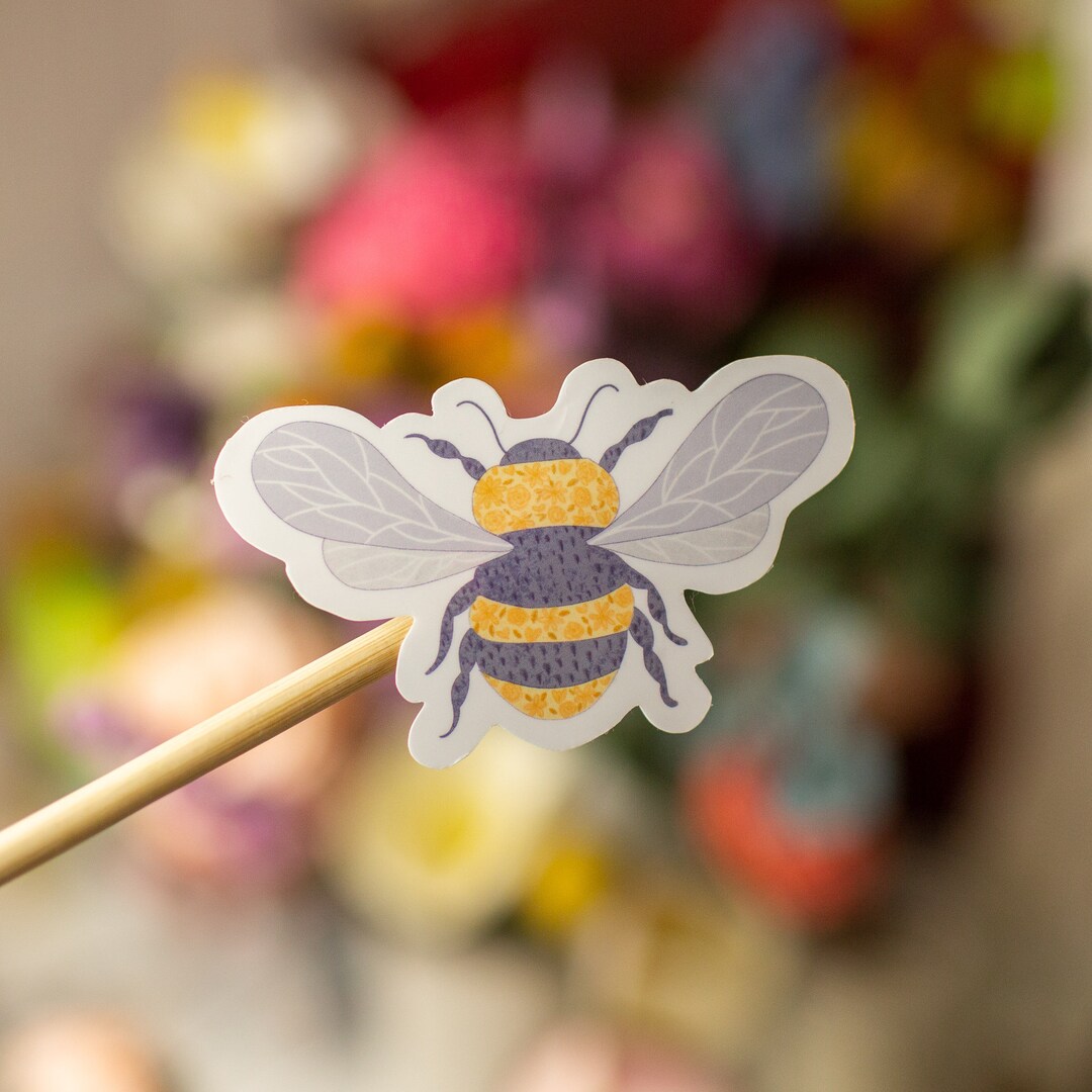 Bubblebee Sticker, Bee Sticker, Flower Bee Sticker, Laptop Sticker ...
