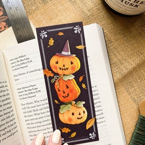 Midnight Pumpkins Bookmark ~ Double Sided Spooky Halloween Art ~ Cosy ...