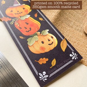 Midnight Pumpkins Bookmark ~ Double Sided Spooky Halloween Art ~ Cosy ...