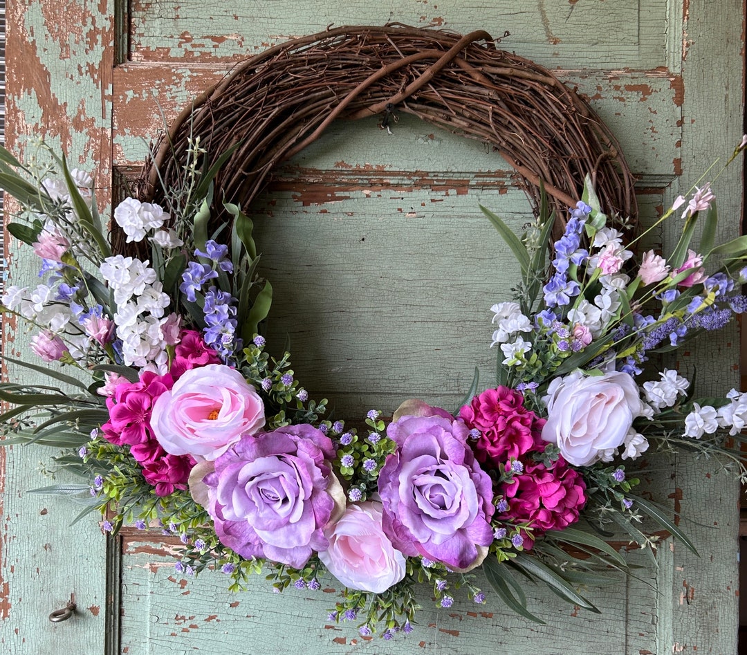 Elegant Custom Purple Lavender Door Front Door Wreath - Etsy