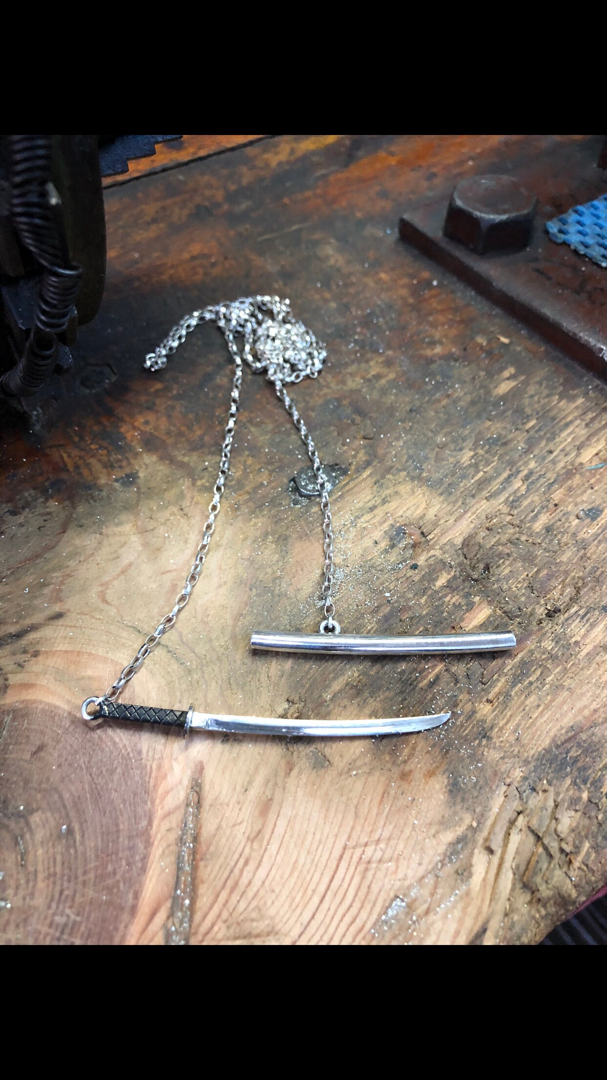 Silver Japanese Katana Sword Necklace, Samurai Warrior Jewelry - Etsy