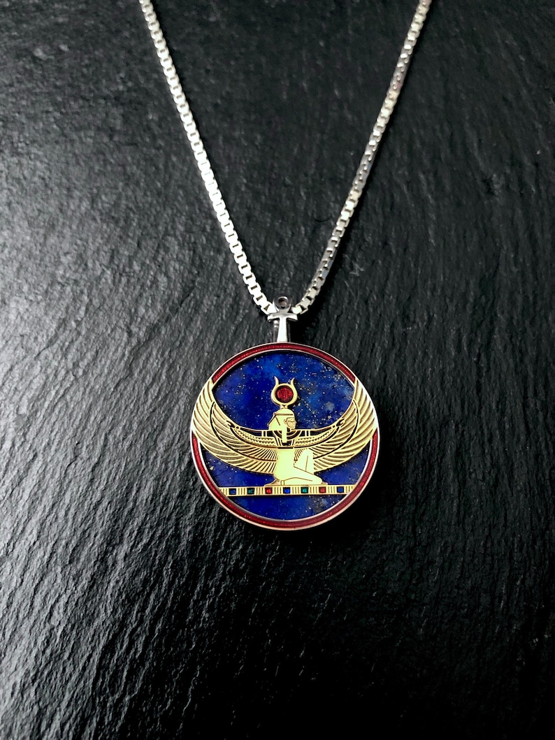 Isis Necklace Pendant With Lapis Lazuli Gemstone the - Etsy
