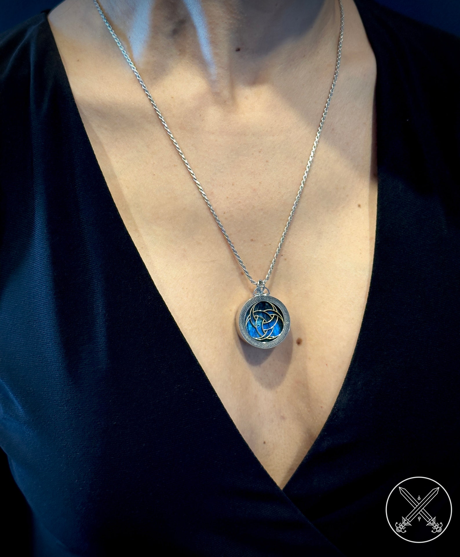 Hecate Goddess of Moon and Magic Necklace With Labradorite Gemstone ...