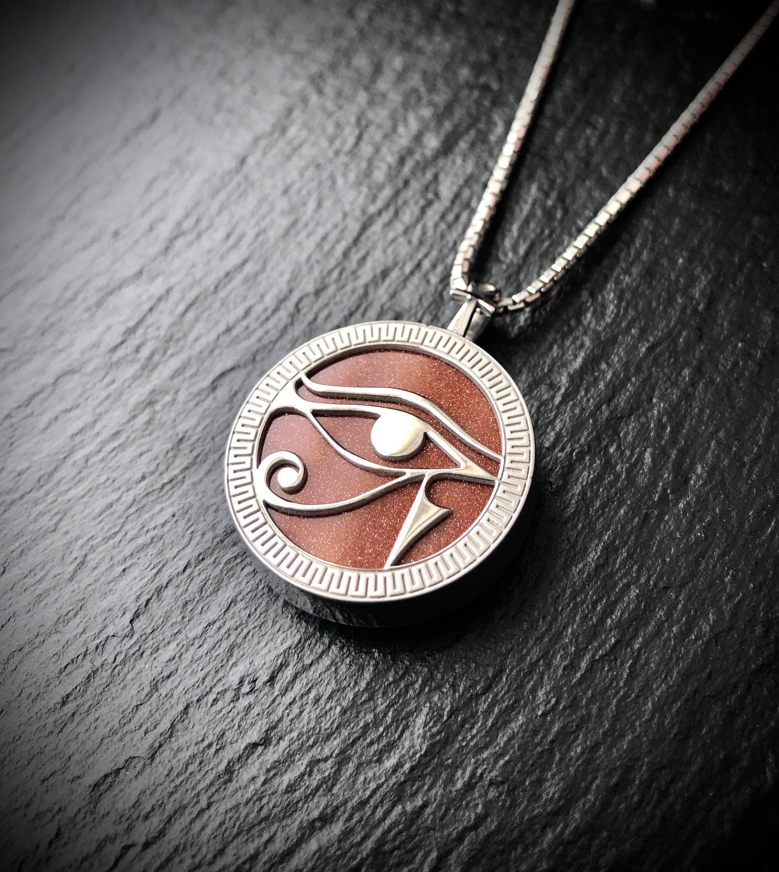 Eye of Ra Egyptian God of Sun Silver Pendant and Necklace with | Etsy