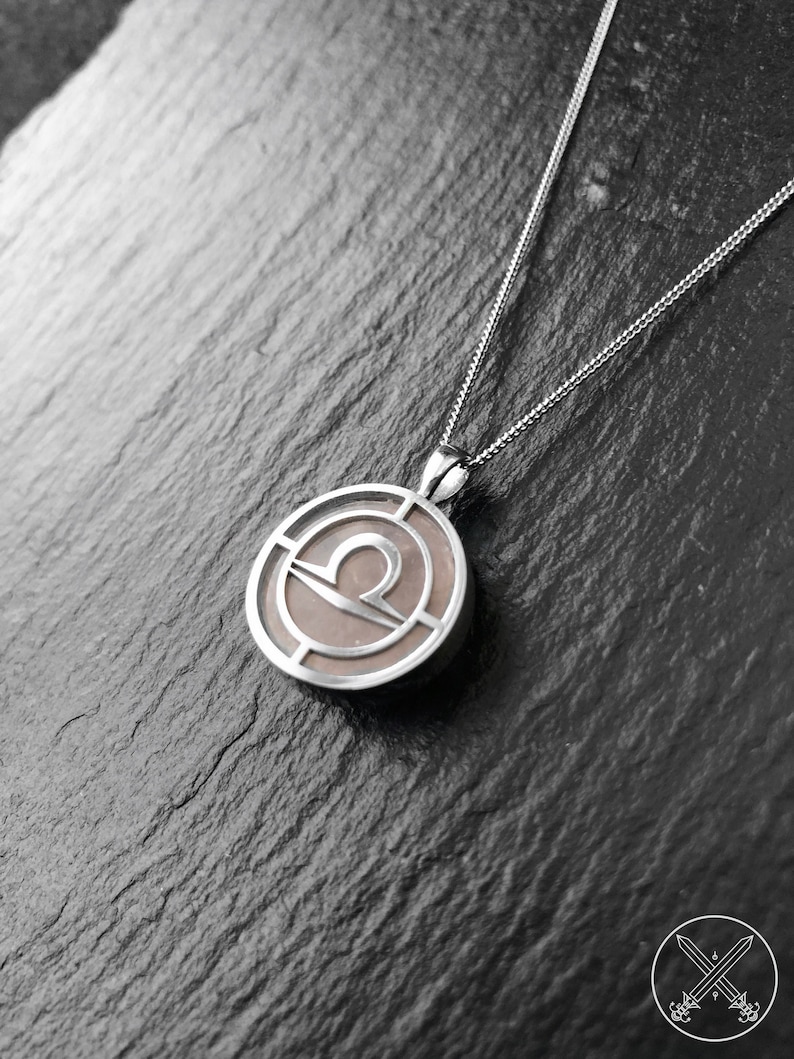 Silver Libra Sign Necklace With Rose Quartz Gemstone Zodiac - Etsy UK