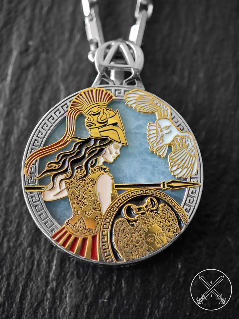 Athena the Greek Goddess of Wisdom and War Necklace / Pendant With ...