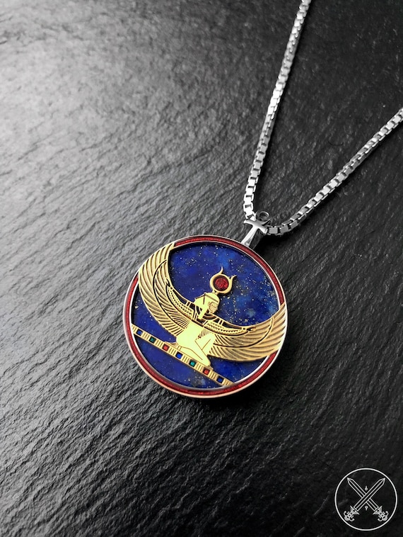 Isis Necklace Pendant With Lapis Lazuli Gemstone the - Etsy
