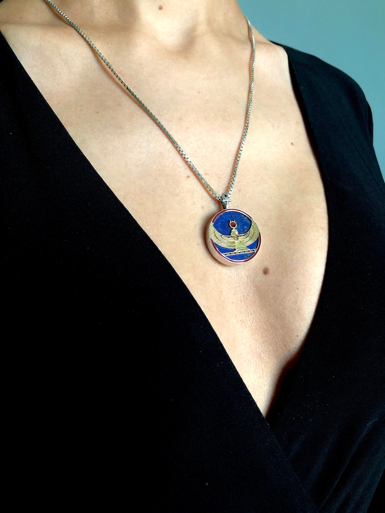 Isis Necklace Pendant With Lapis Lazuli Gemstone the - Etsy
