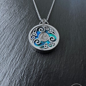 Silver Water Element Necklace / Pendant With Abalone Shell - Etsy
