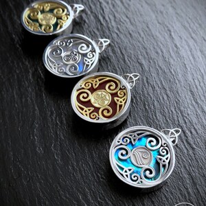 Silver Water Element Necklace / Pendant With Abalone Shell - Etsy