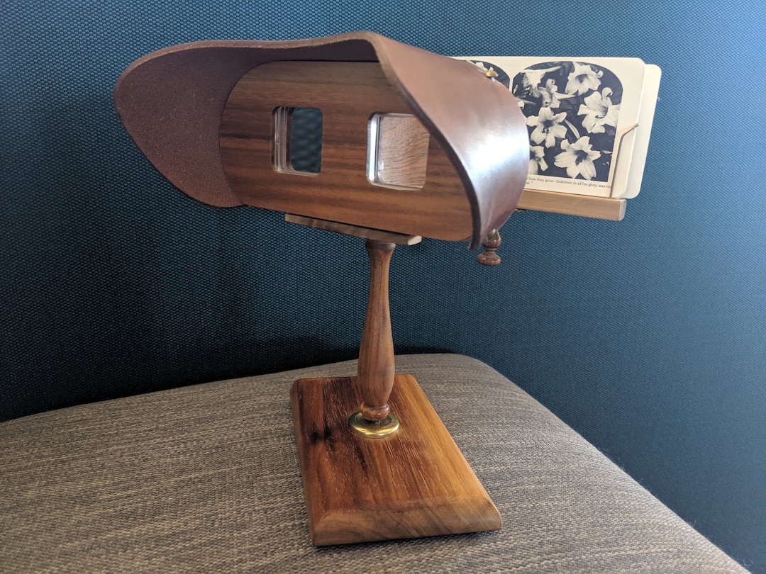 Stereoscope Hand Held Finished Walnut 3D Picture Image Reproduction ...
