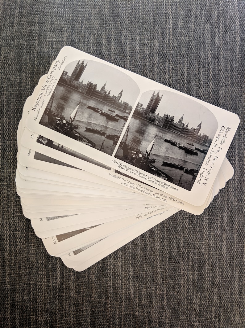 40-card Set of Vintage Replica Stereoscope Cards - Etsy