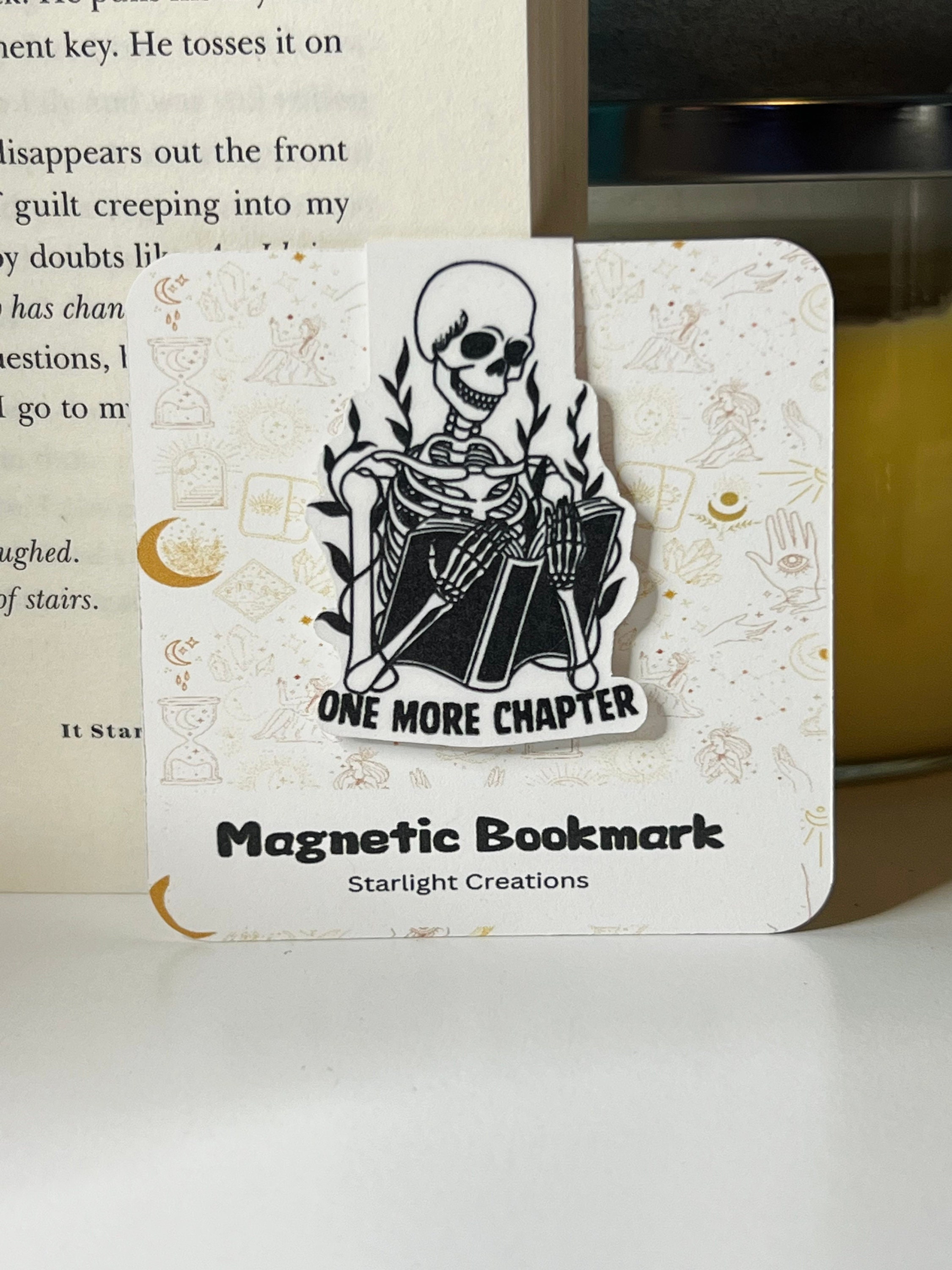 One More Chapter Skeleton Magnetic Bookmark - Etsy
