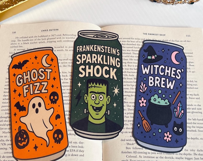 Spooky Soda Pop Bookmarks | Halloween Ghost, Witch, and Frankenstein ...