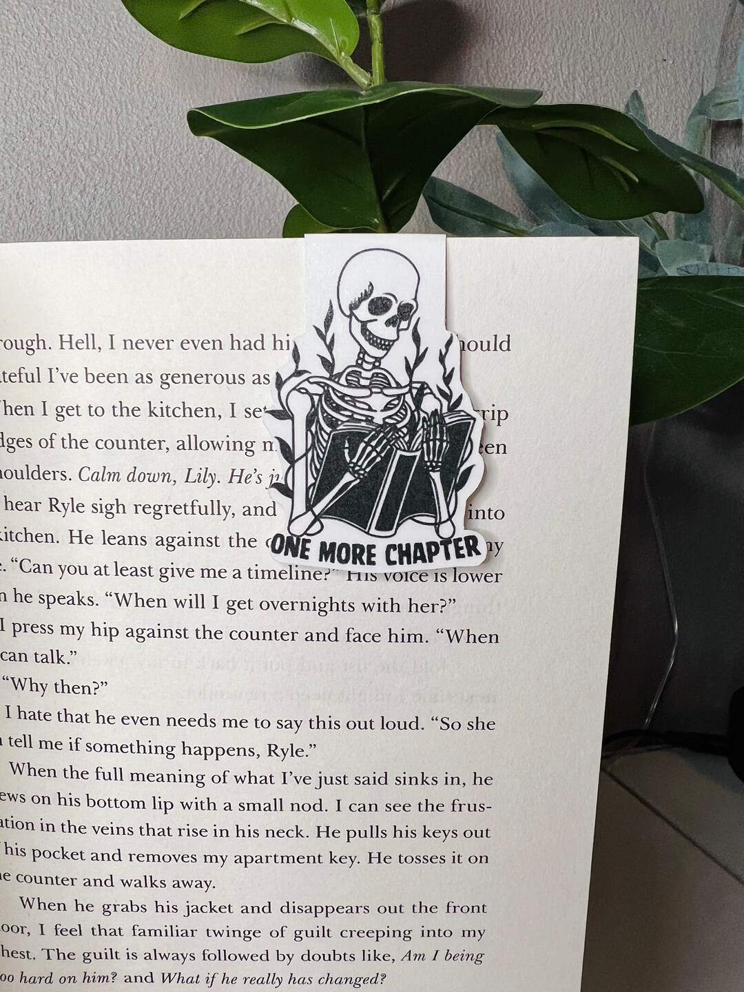 One More Chapter Skeleton Magnetic Bookmark - Etsy