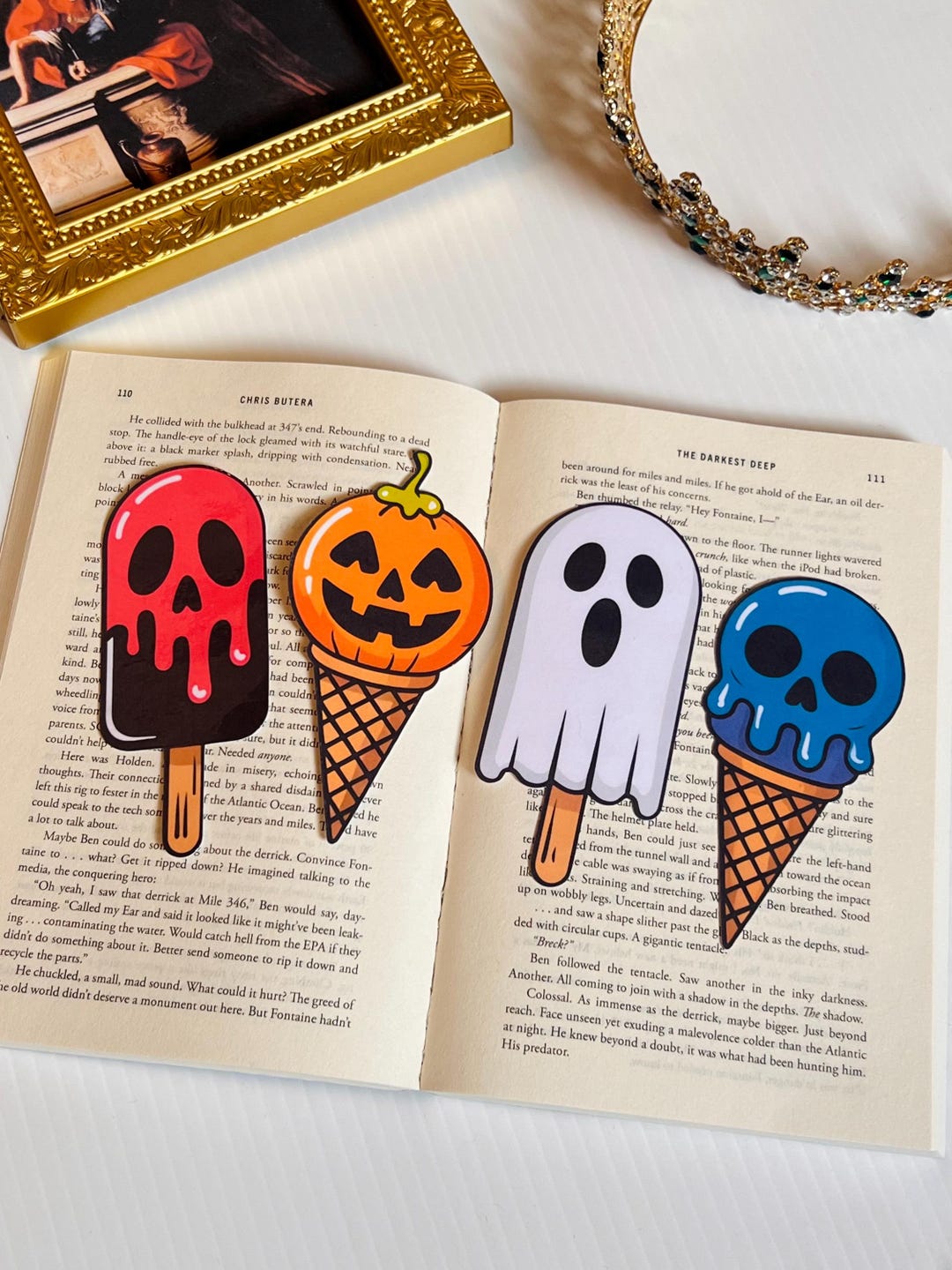 Spooky Ice Cream & Popsicle Bookmarks | Halloween Ghost, Skull, and ...