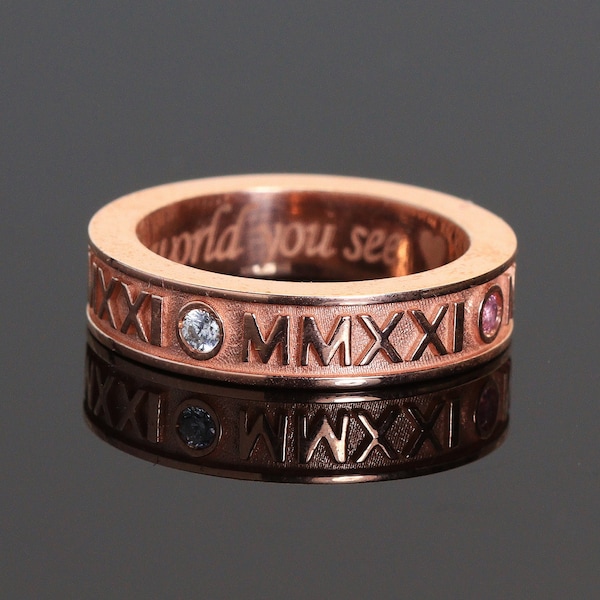 Rose Gold Class Ring - Etsy
