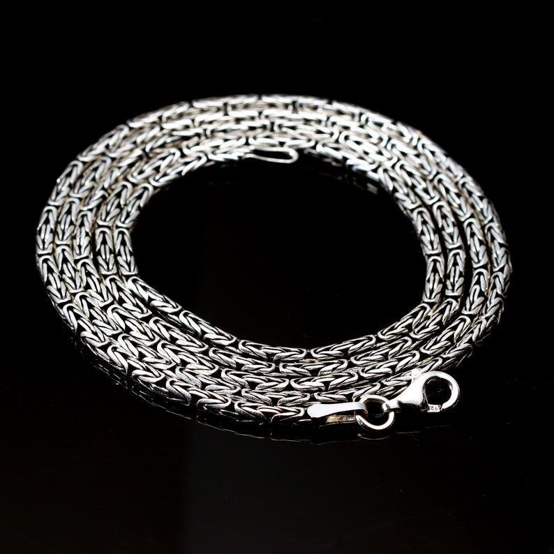 Byzantine Chain Necklace Sterling Silver King Chain Bali - Etsy