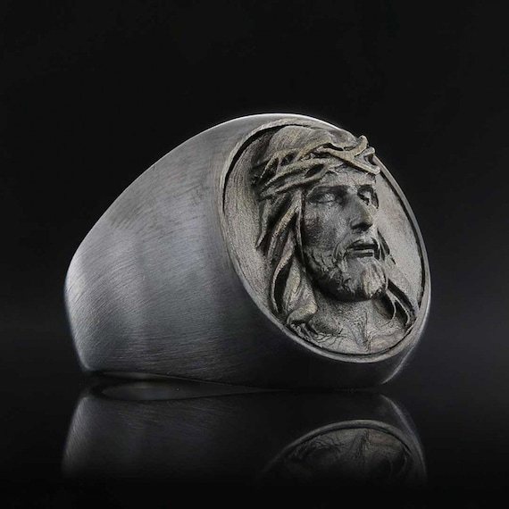 Jesus Ring For Men , Sterling silver Christian Ring , Christian jewelry ...