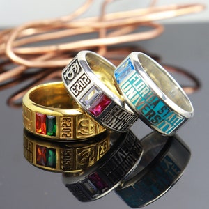 Gold Class Band , High School Class Ring , Custom Graduation Gift ...