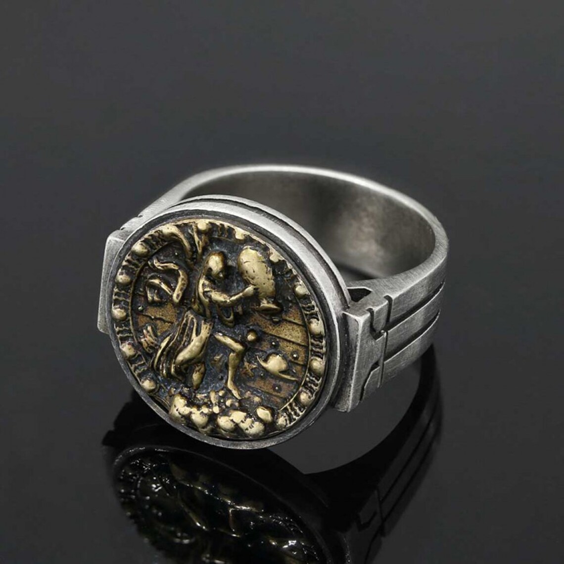 Silver Aquarius Ring Mens Silver Ring Aquarius Zodiac Ring - Etsy