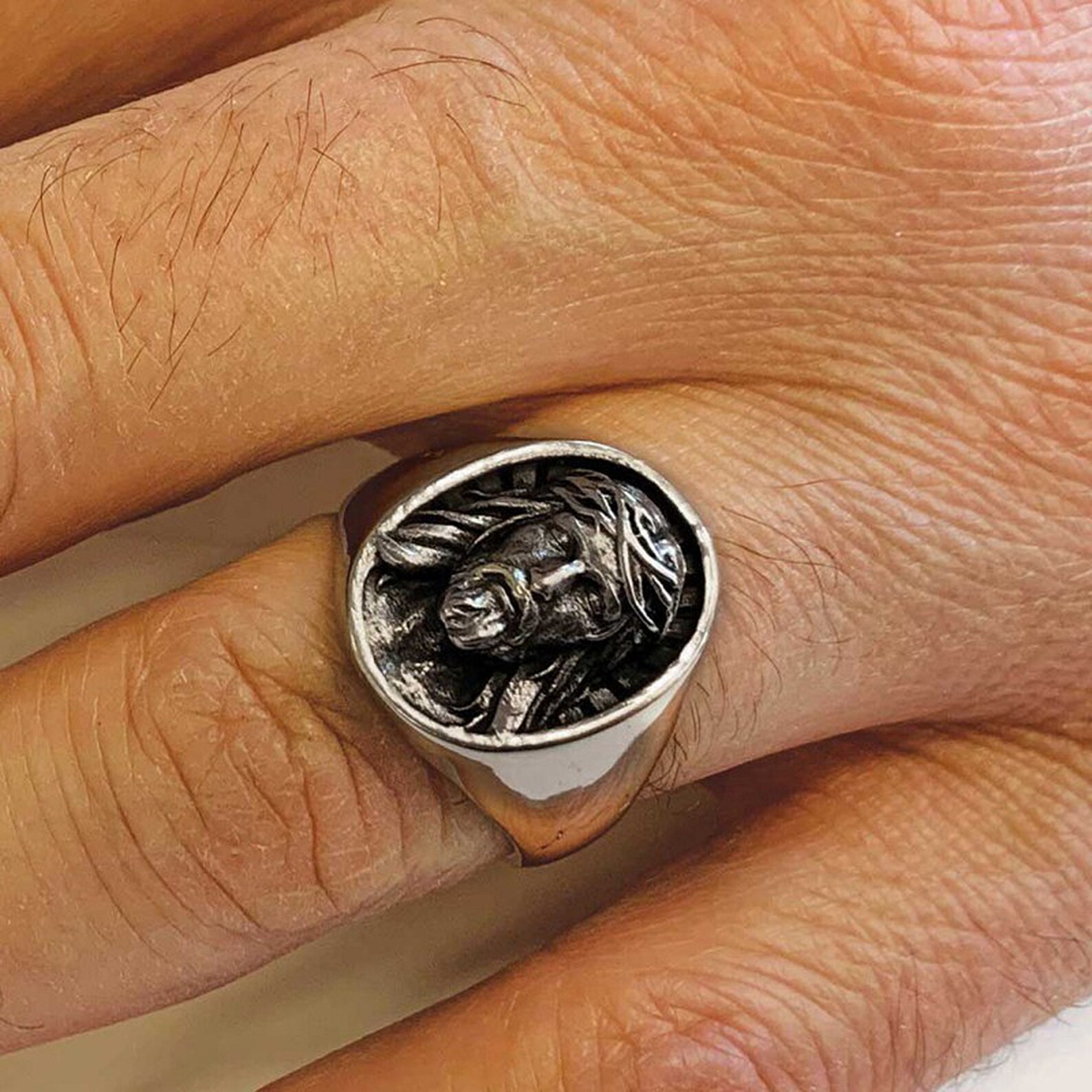 Christian Ring Men Christian Jewelry Jesus Christ Ring | Etsy