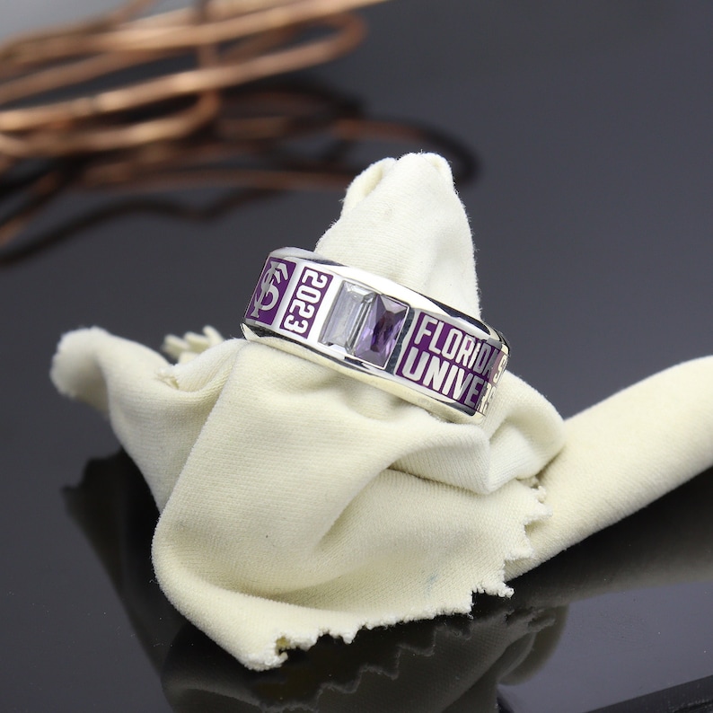 Enamel Class Band Ring for Women , High School Class Rings , Graduation ...