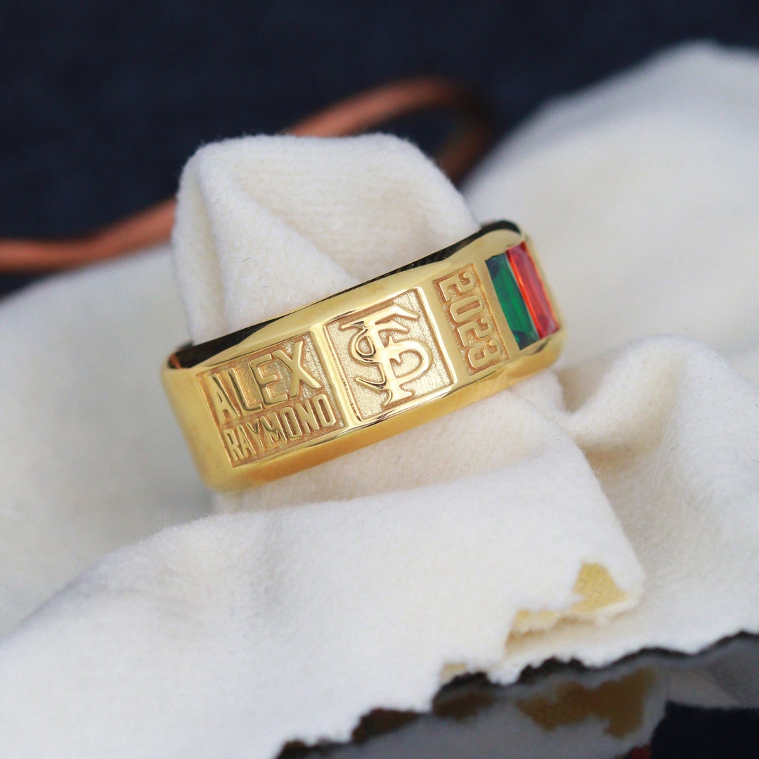 Gold Class Band , High School Class Ring , Custom Graduation Gift ...