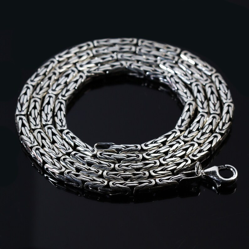 Byzantine Chain Necklace Sterling Silver King Chain Bali - Etsy