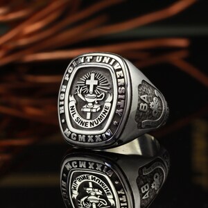 Custom Sterling Silver College Class Ring, Graduation Gift - Etsy