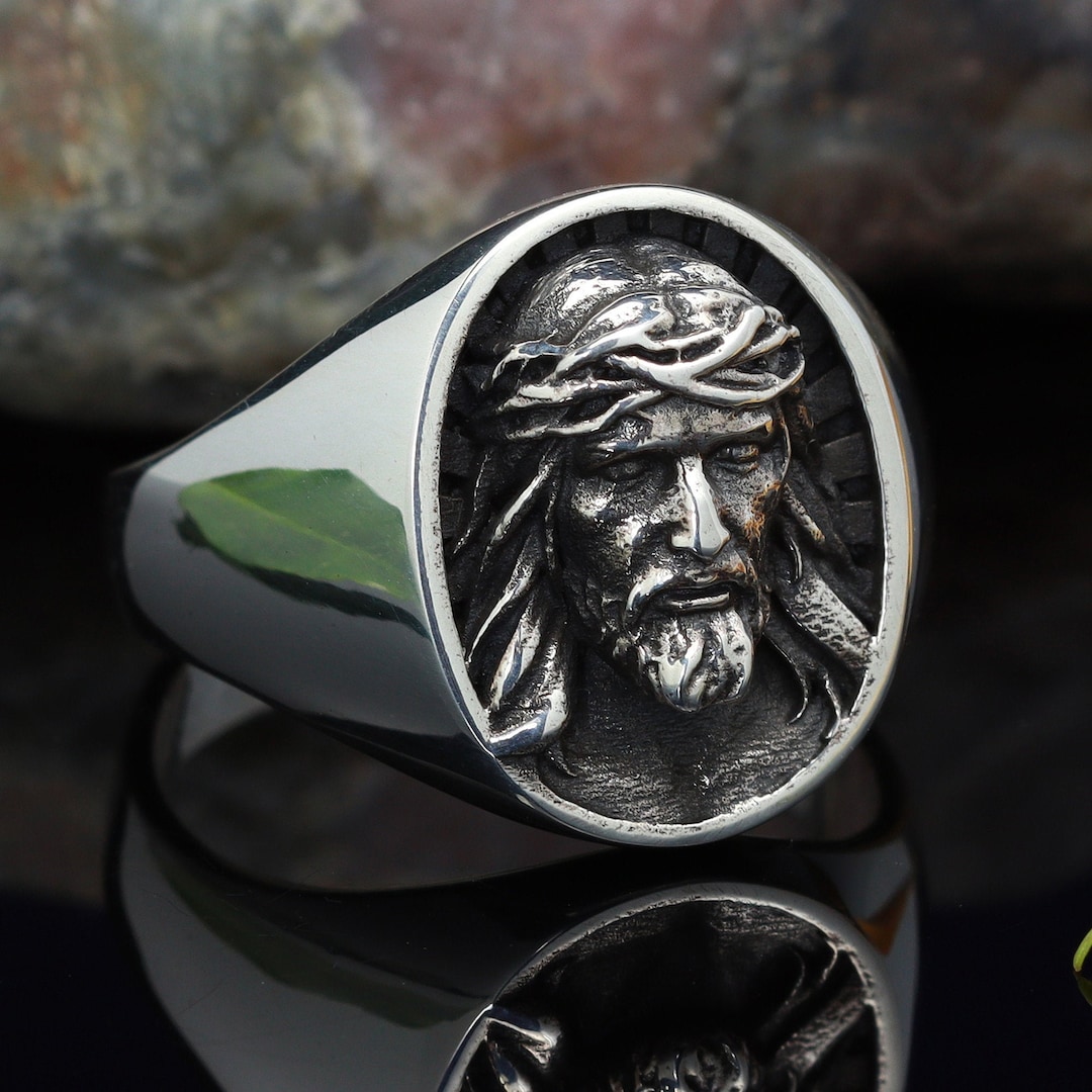 Christian Ring Men , Christian Jewelry , Jesus Christ Ring , Religious ...