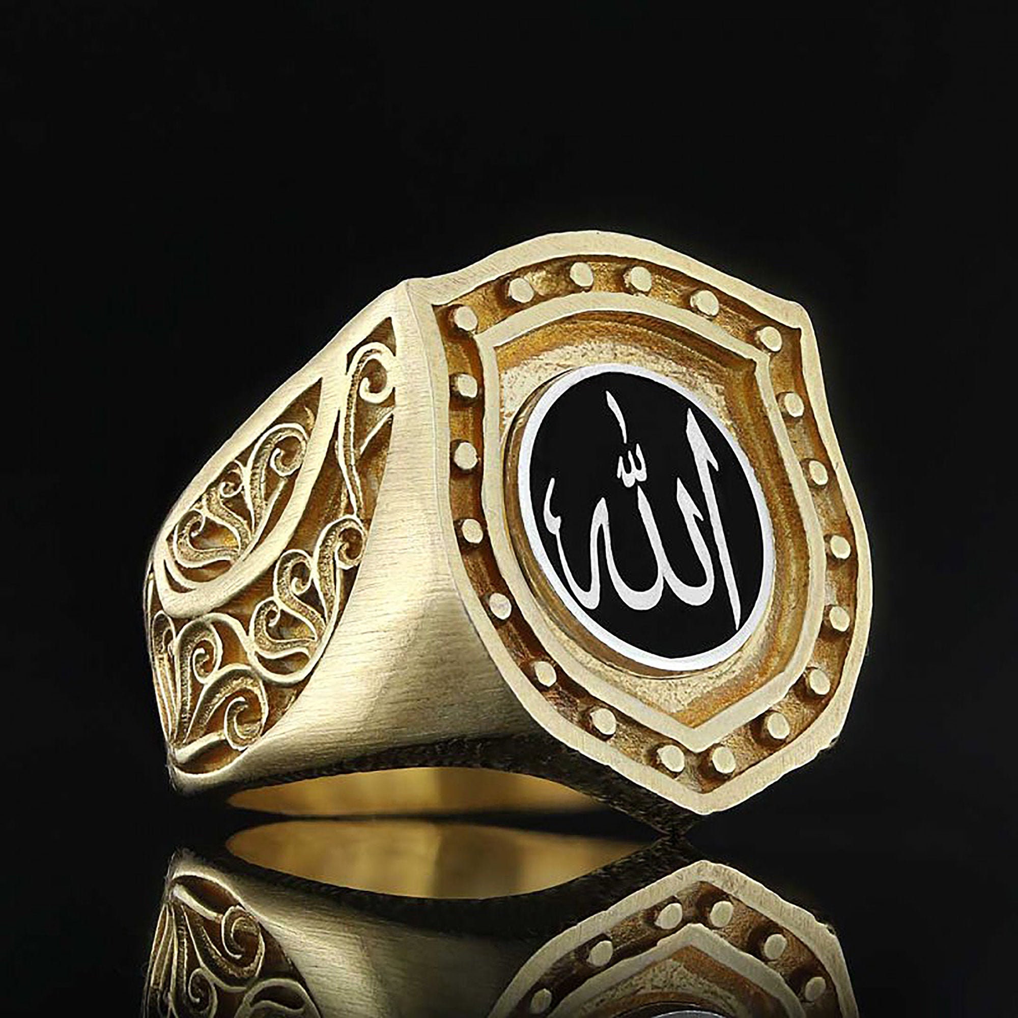 Islamic ring Allah ring for men Muslim ring Eye of God | Etsy