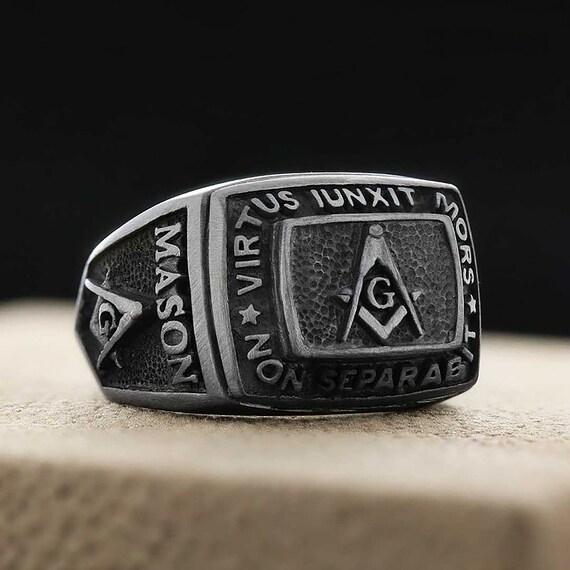 Master Mason Ring , Masonic Lodge with G , Mason Jewelry , Gift for ...