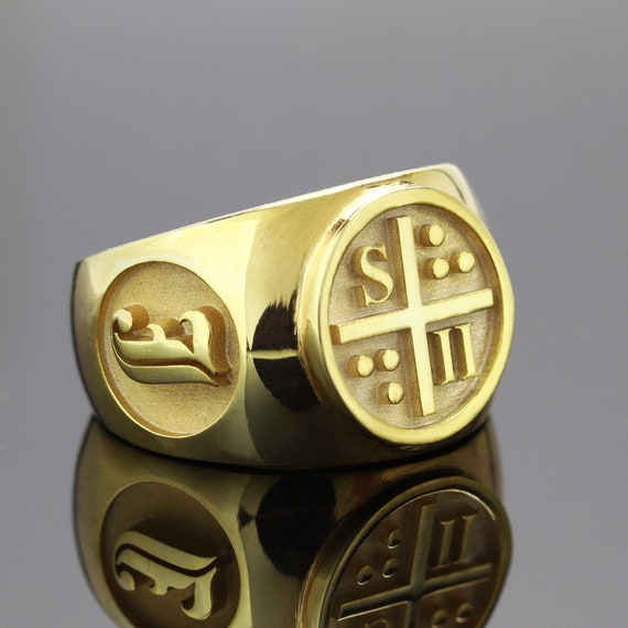 Silver Custom Ring , Initial ring, Mason Rings , Religious , Roscrucian ...