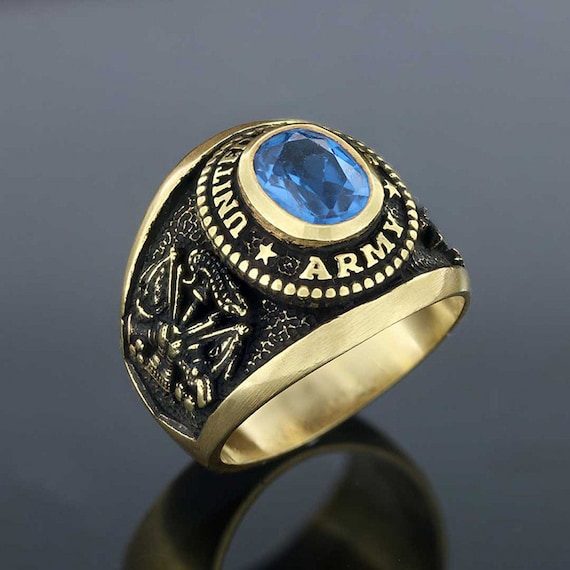 US Army Ring with Gemstone • Army rings for women • Military rings ...