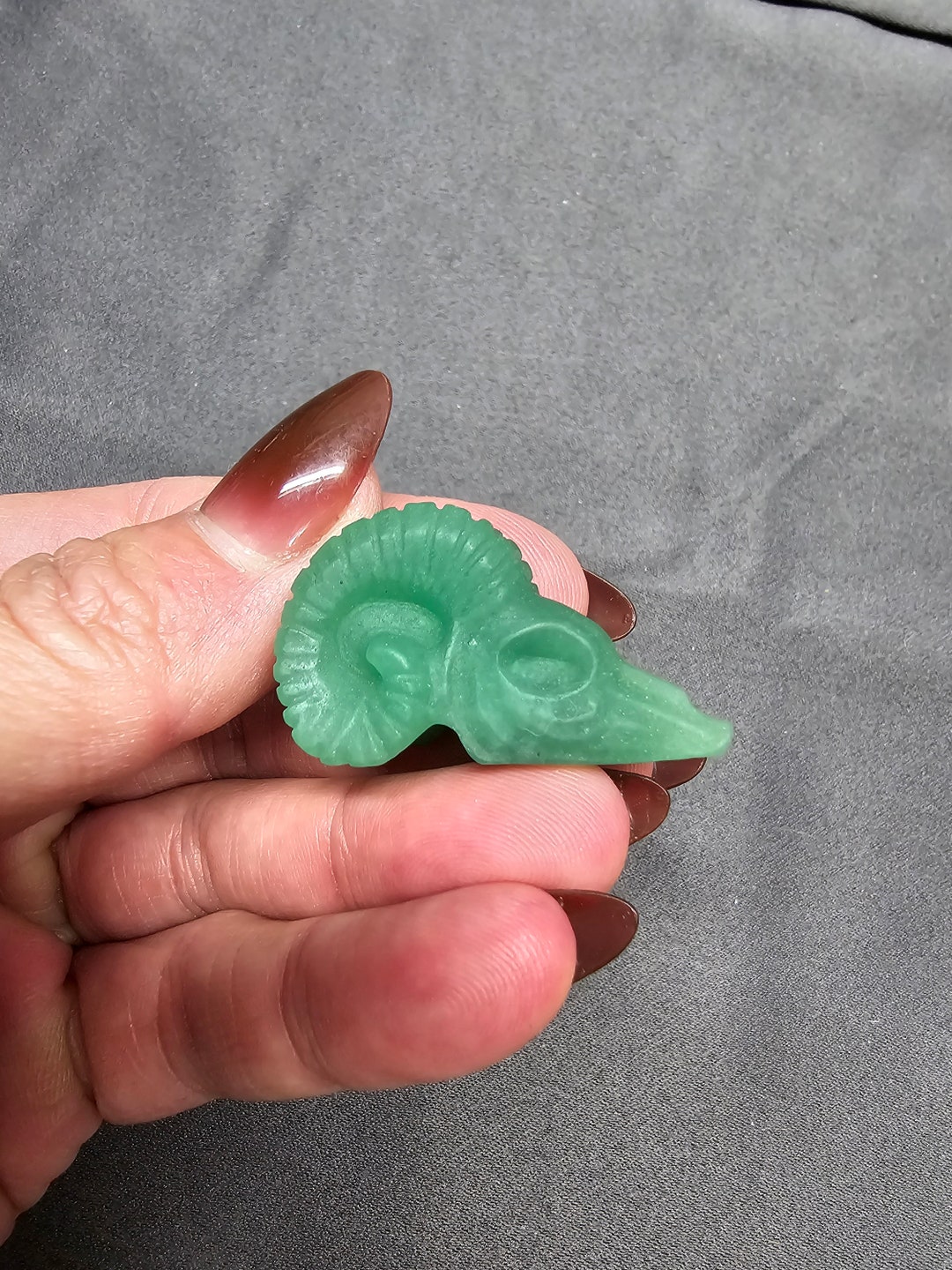 Green Aventurine Crystal Ram Skull, Skull, Green Aventurine, Ram ...
