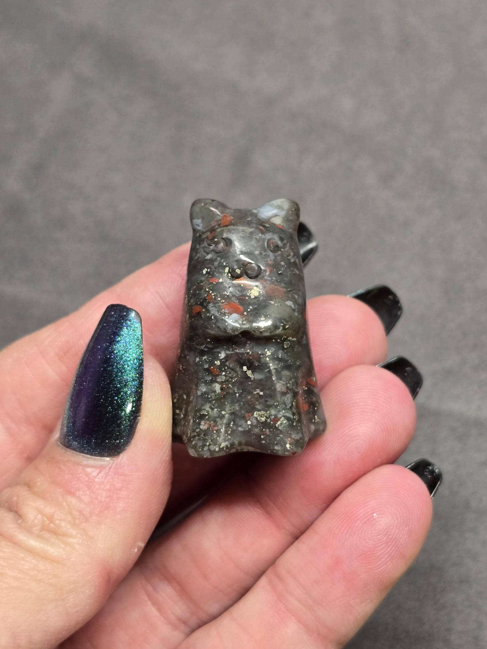African Bloodstone Crystal Ghost Cat, Ghost Cat, Ghost, Halloween ...