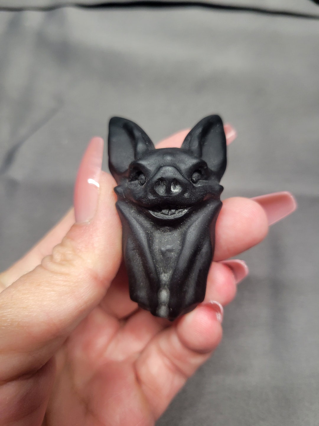 Obsidian Crystal Bat Carving, Bat, Obsidian, Halloween, Manifestation ...