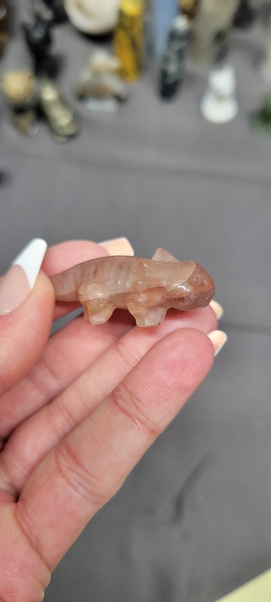 Fire Quartz Crystal Axolotl Carving, Axolotl, Crystal Axolotl, Crystal ...