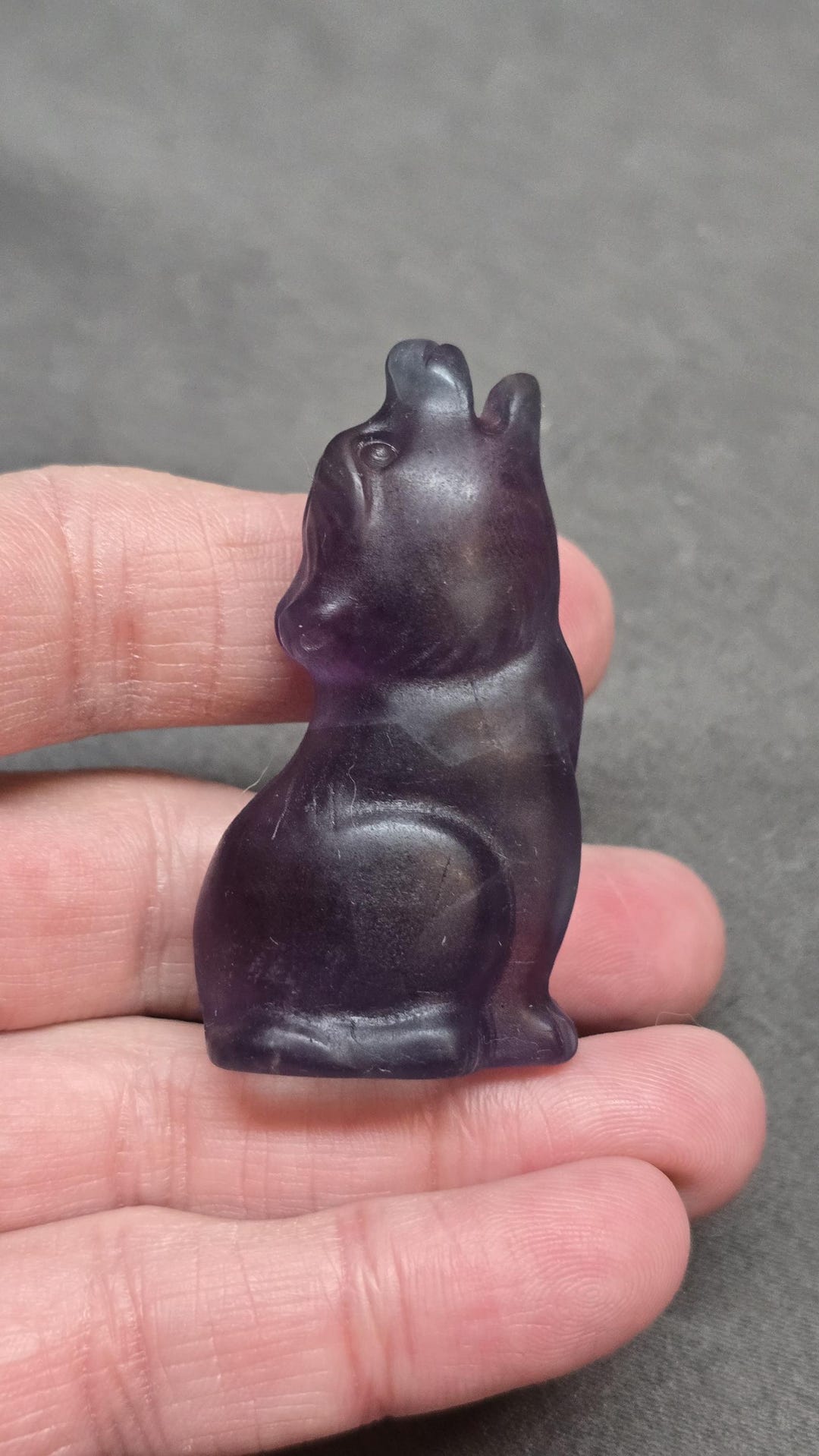 Fluorite Crystal Wolf Carving, Wolf, Crystal Wolf, Fluorite ...